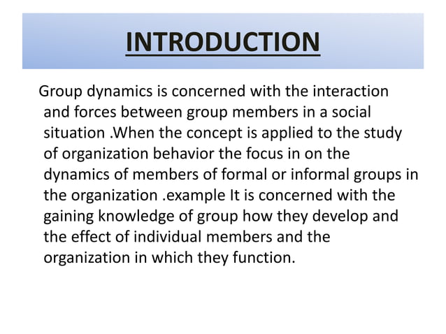 Group dynamics | PPT