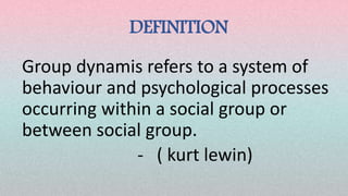 Group dynamics | PPTX