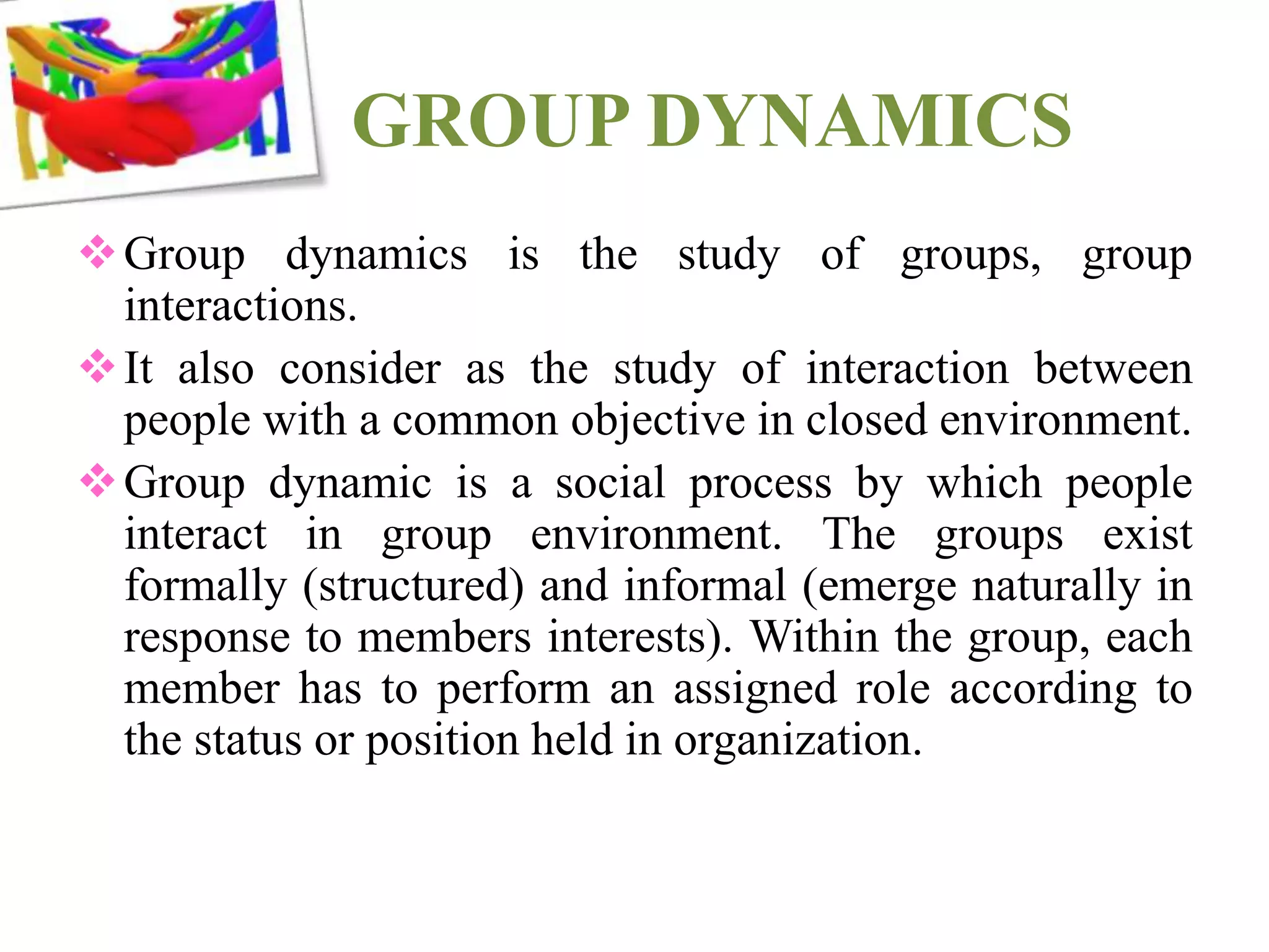 Group dynamics | PPTX