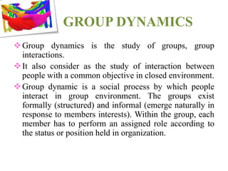 Group dynamics | PPTX