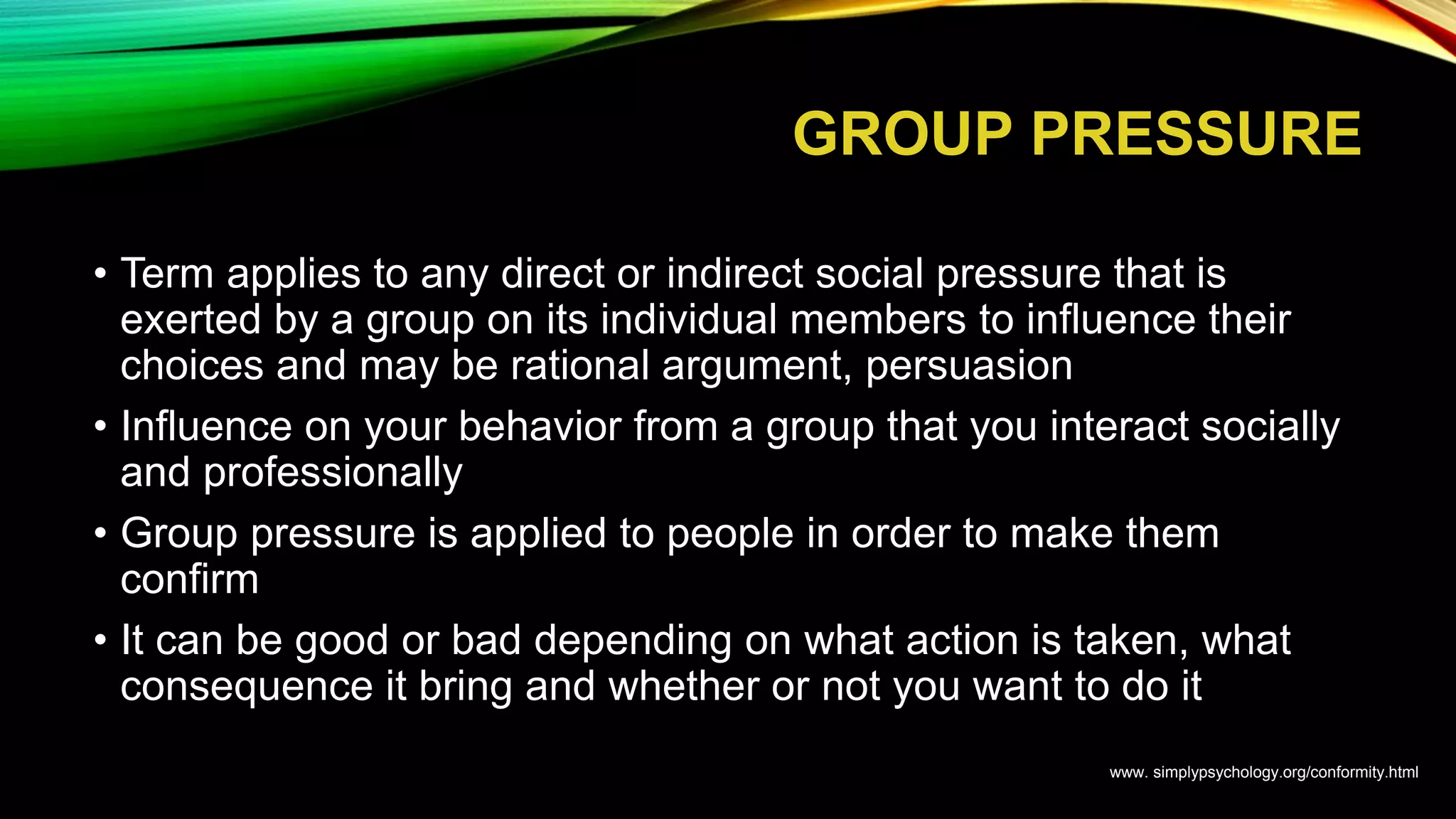 GROUP PRESSURE COHESIVENESS LEADERSHIP | PPT