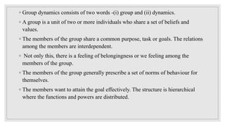 Group dynamics | PPTX