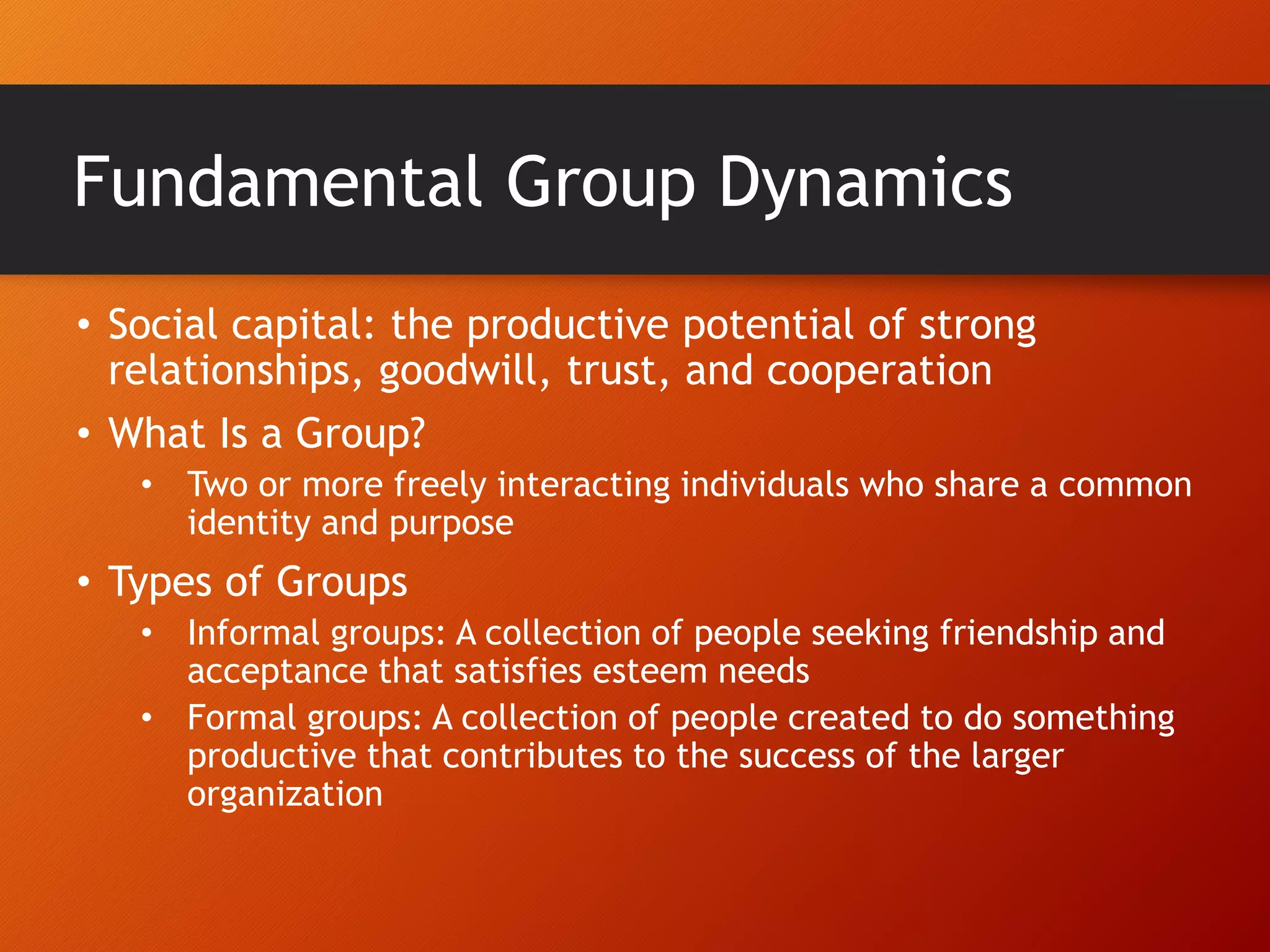 Group dynamics and Team work | PPTX