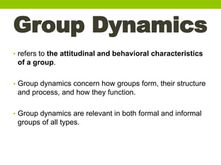 Group dynamics | PPTX