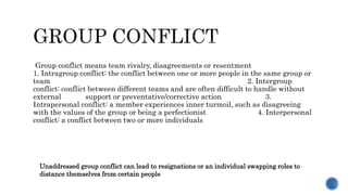 Types of Groups. Need for formation of Group. Formal group and Informal ...