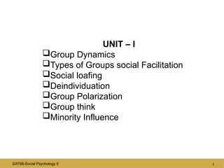 Group Dynamics in Social Psychology Introduction | PPTX