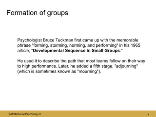 Group Dynamics in Social Psychology Introduction | PPTX