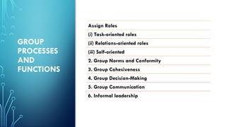 presentation on Group Dynamics and group behaviour | PPT