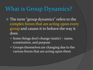 Group dynamics conflict resolution | PPTX