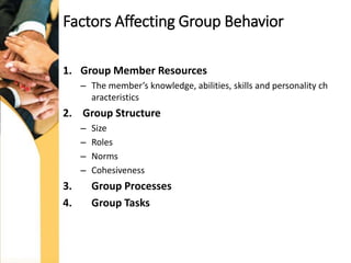 Group Dynamics and Effective Management of Teams | PPTX