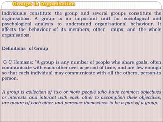 Group dynamics ppt notes | PPT