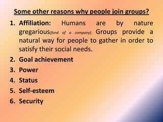 Group dynamics and Teams | PPTX