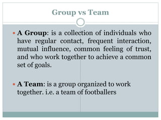 Group dynamics and teamwork | PPTX