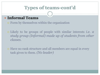 Group dynamics and teamwork | PPTX