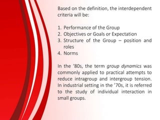 Group Dynamics & Counseling | PPTX