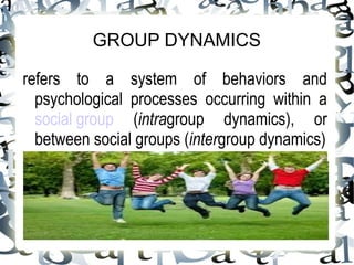 Group dynamics defined | PPT | Science