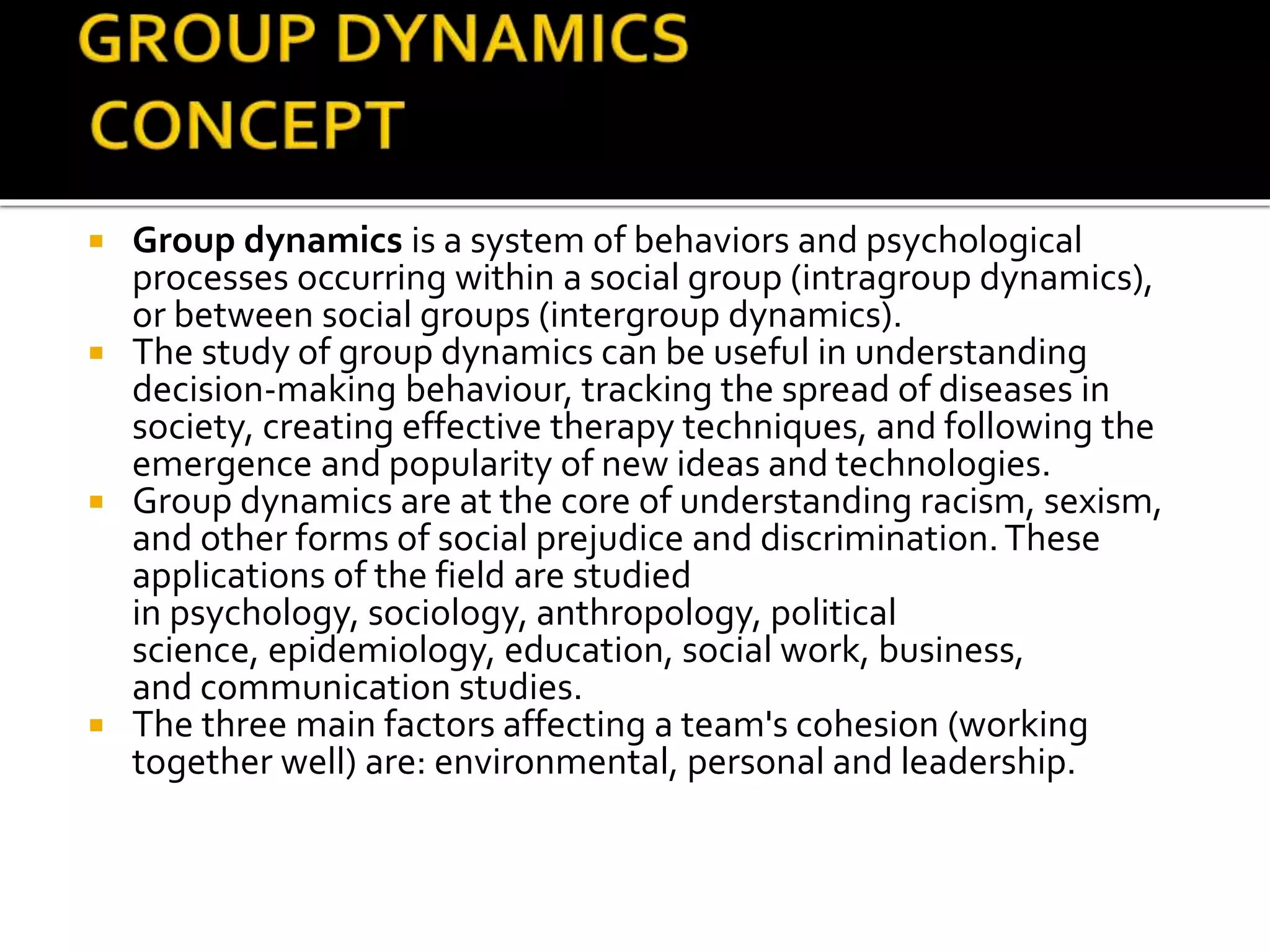 Group dynamics | PPTX