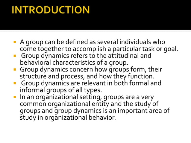 Group dynamics | PPTX