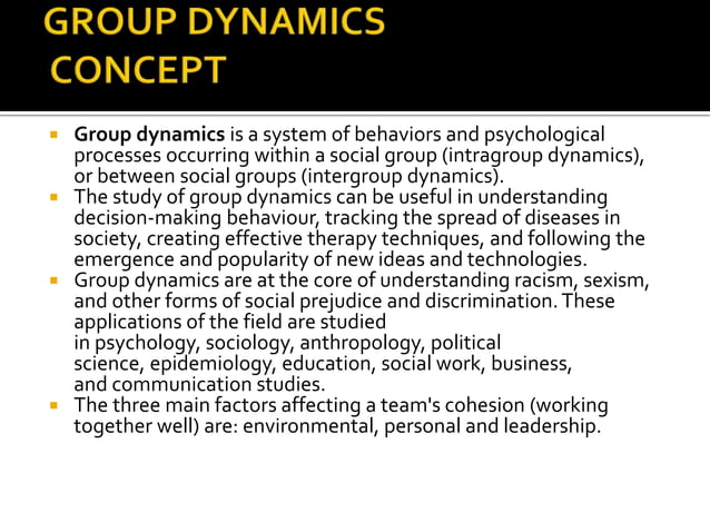 Group dynamics | PPTX