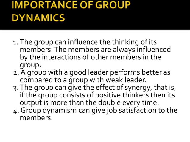 Group dynamics | PPTX