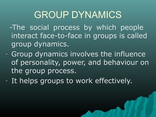 Group dynamics ppt by shantanu arora | PPT