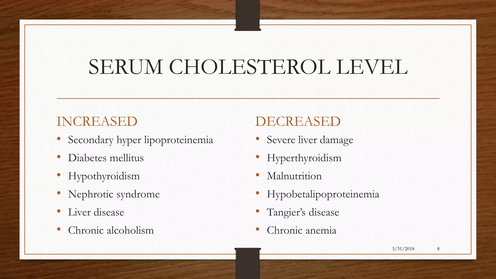 LIPID PROFILE: VARIATIONS PREDISPOSING TO COMMON CLINICAL DISORDER | PPTX