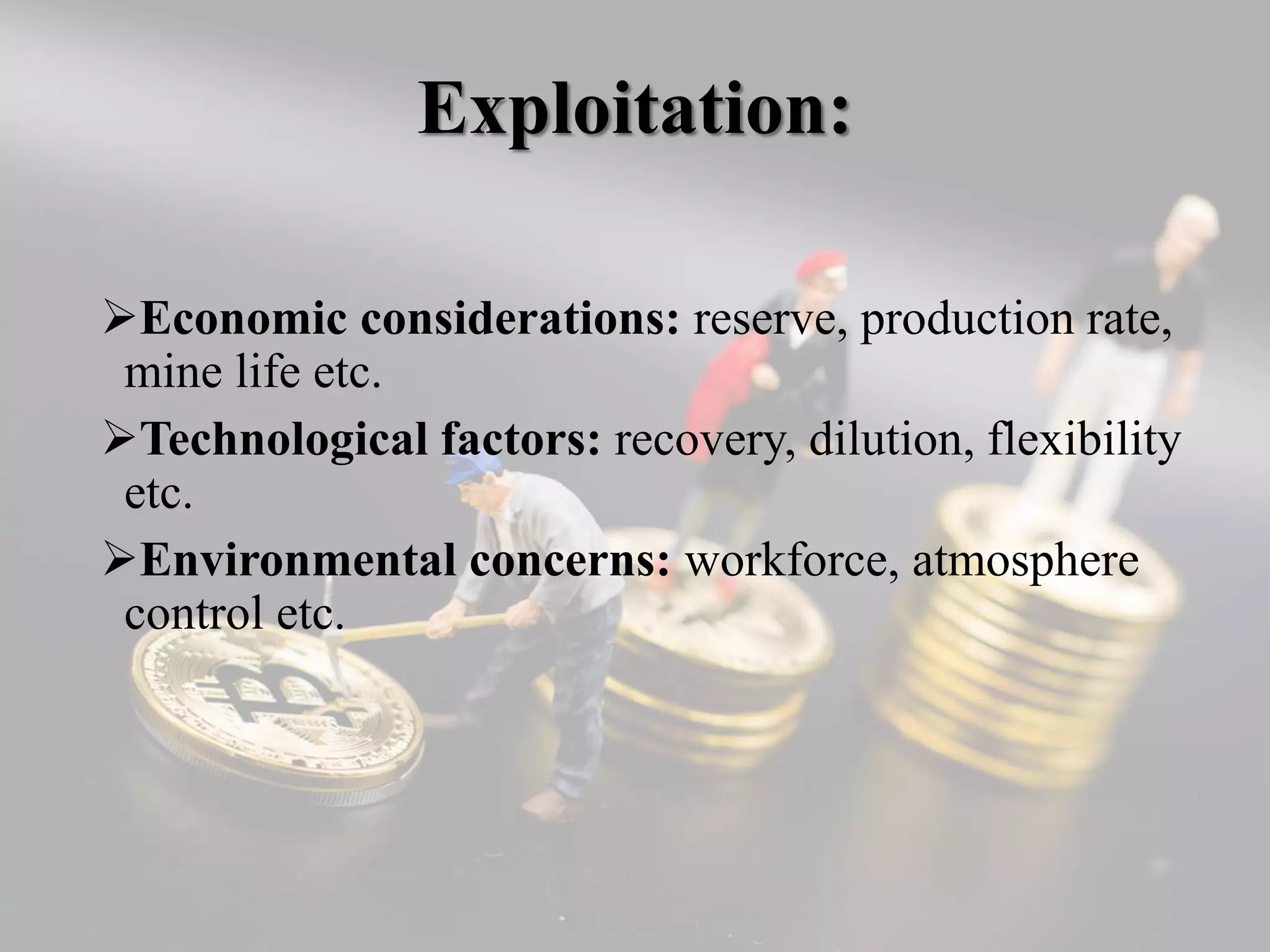 Stages of mining Development and Exploitation | PDF