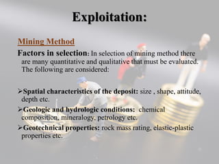 Stages of mining Development and Exploitation | PDF