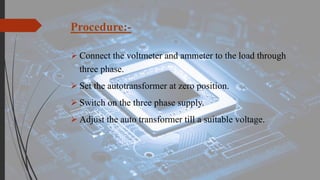Measurement of various line and phase quantities for a three phase ac ...