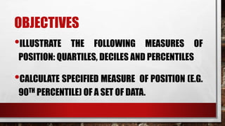 QUARTILES : MEASURES OF POSITION FOR GROUPED DATA | PPTX