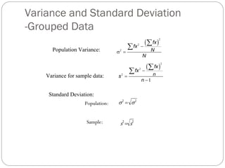 Standard Deviation Formula For Ungrouped Data