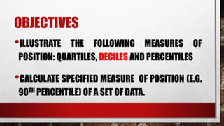 DECILE : MEASURES OF POSITION FOR GROUPED DATA | PPTX