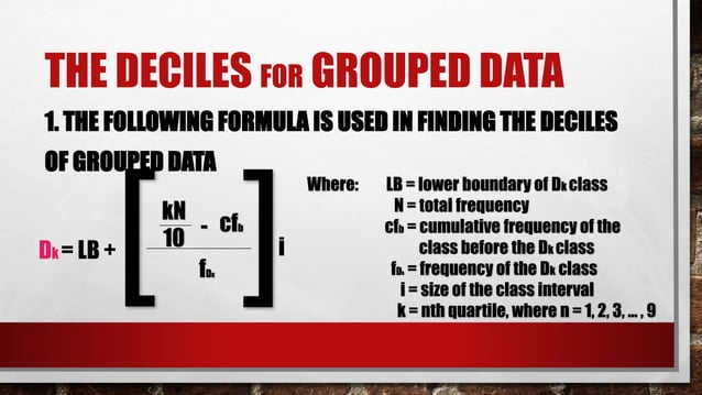 DECILE : MEASURES OF POSITION FOR GROUPED DATA | PPTX