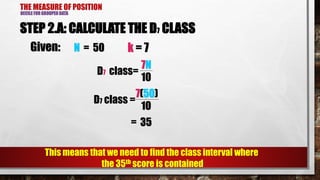DECILE : MEASURES OF POSITION FOR GROUPED DATA | PPTX