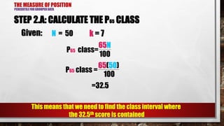 PERCENTILE : MEASURES OF POSITION FOR GROUPED DATA | PPTX