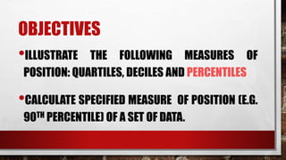 PERCENTILE : MEASURES OF POSITION FOR GROUPED DATA | PPTX