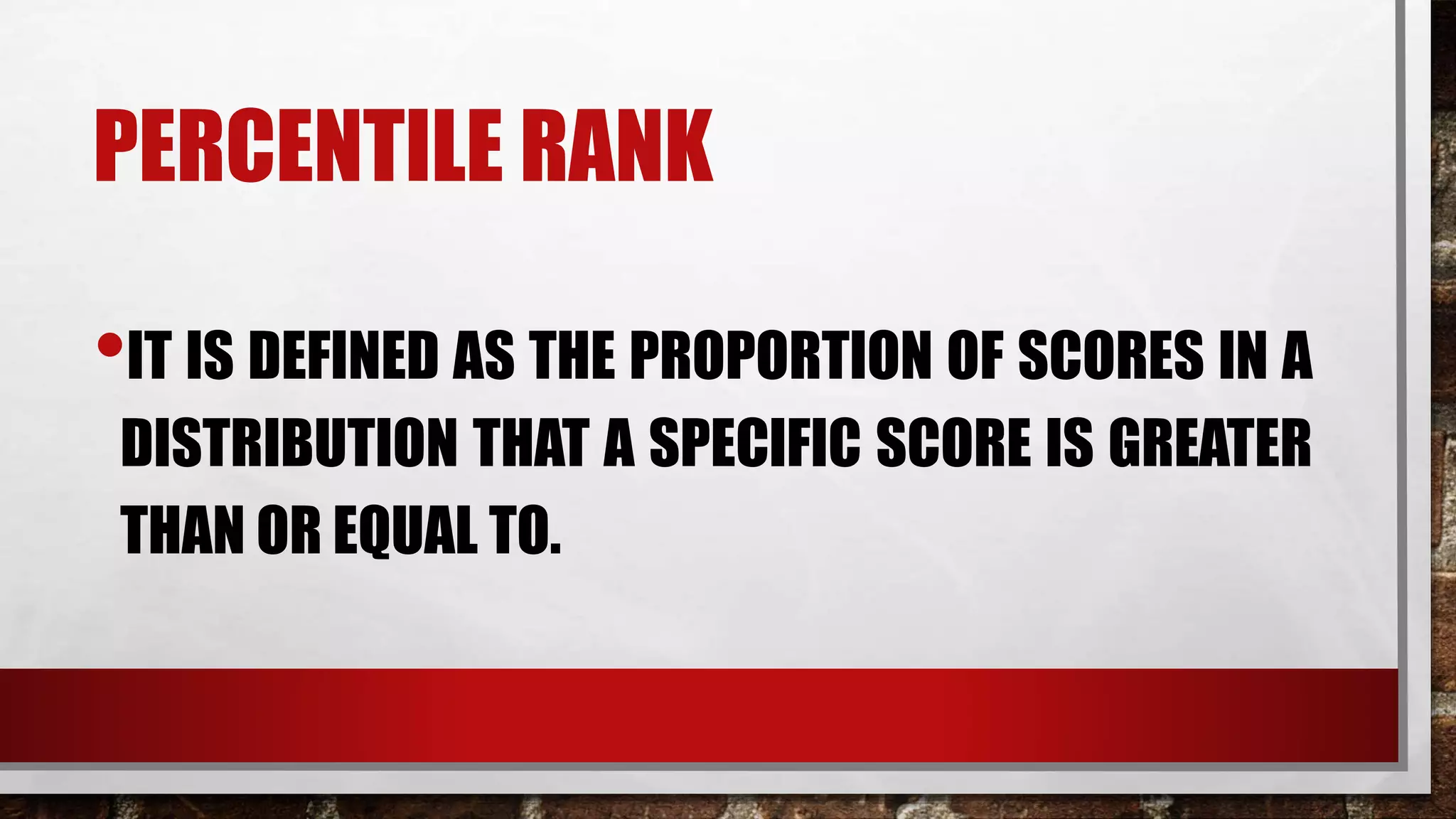PERCENTILE RANK | PPTX