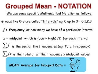 Grouped Mean Median Mode | PPTX