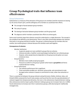 Group effectiveness | PDF