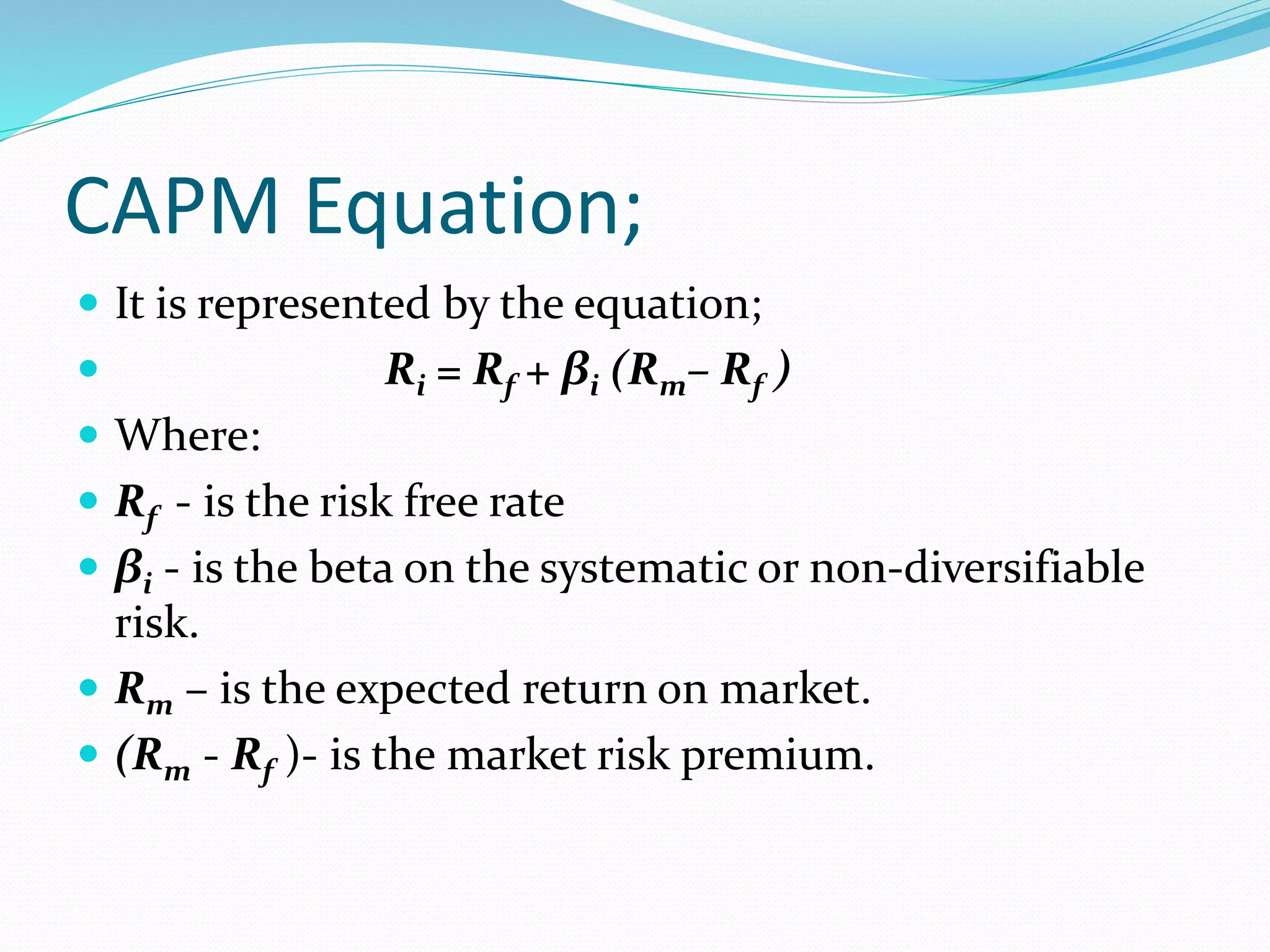 Financial Management: Capital Asset Pricing Model (CAPM) | PPTX