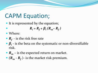 Financial Management: Capital Asset Pricing Model (CAPM) | PPTX
