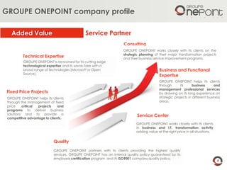 Groupe onepoint presentation | PPTX | Management Consulting Industry ...