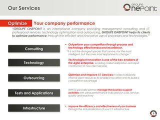 Groupe onepoint presentation | PPTX | Management Consulting Industry ...