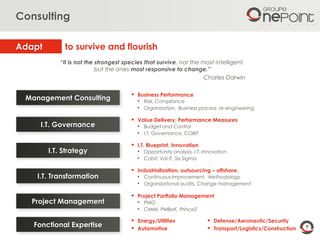 Groupe onepoint presentation | PPTX | Management Consulting Industry ...