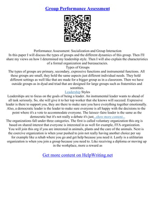 Group Evaluation Essay | PDF