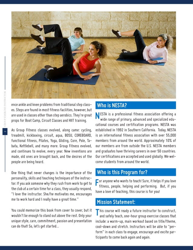 Group Exercise Instructor Certification Manual | PDF