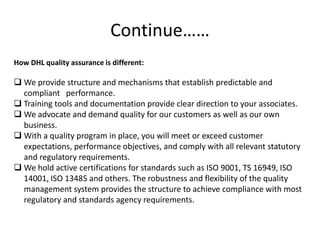 Total Quality Management of DHL | PPTX