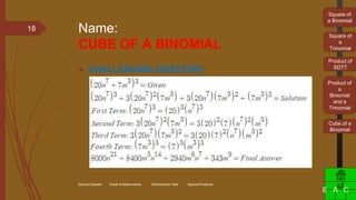 Second Quarter Group F Math Peta - Special Products (Sq. of Bi, Sq. of ...