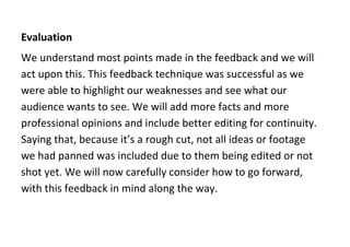 Group feedback and Evaluation, Rough cut, App | PPT | Free Download