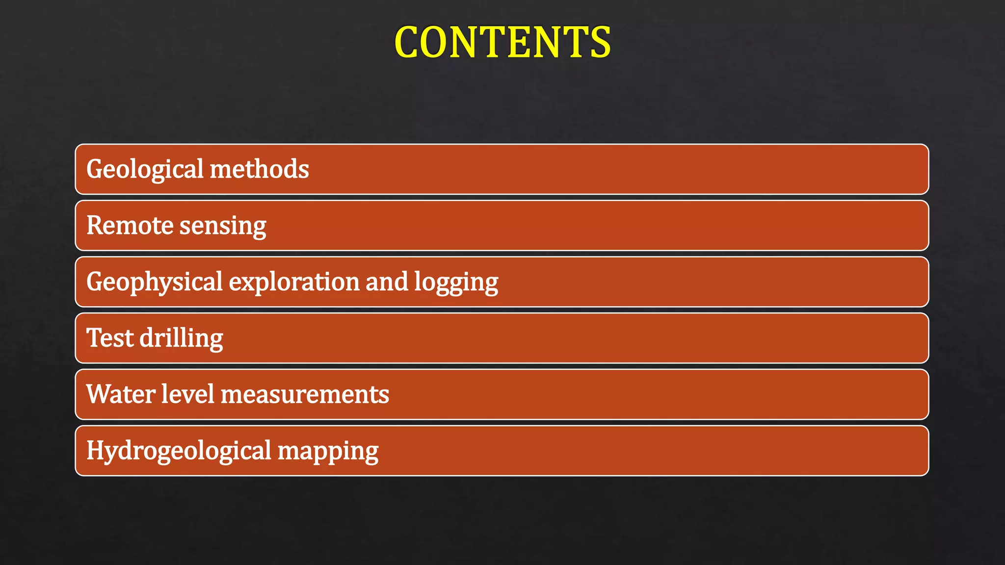 Surface and subsurface investigations for groundwater | PPTX